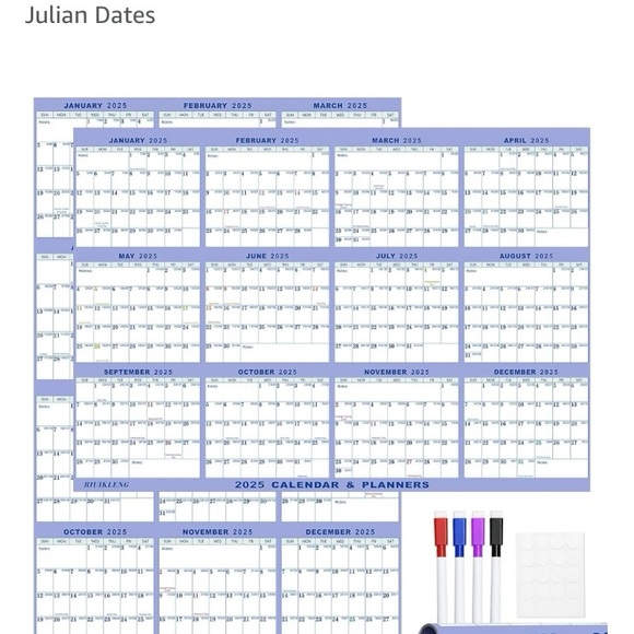 Office | 225 Wall Calendar With Markers | Poshmark